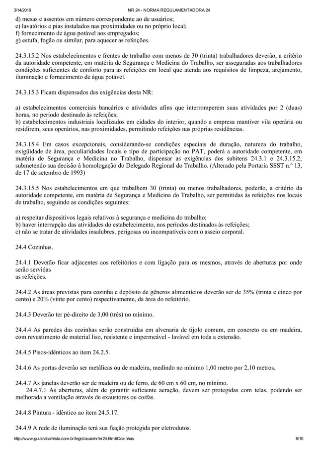 Nr 24 norma regulamentadora 24 | PDF