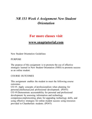 NR 351 Education Specialist / snaptutorial.com