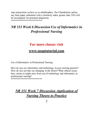 NR 351 Education Specialist / snaptutorial.com