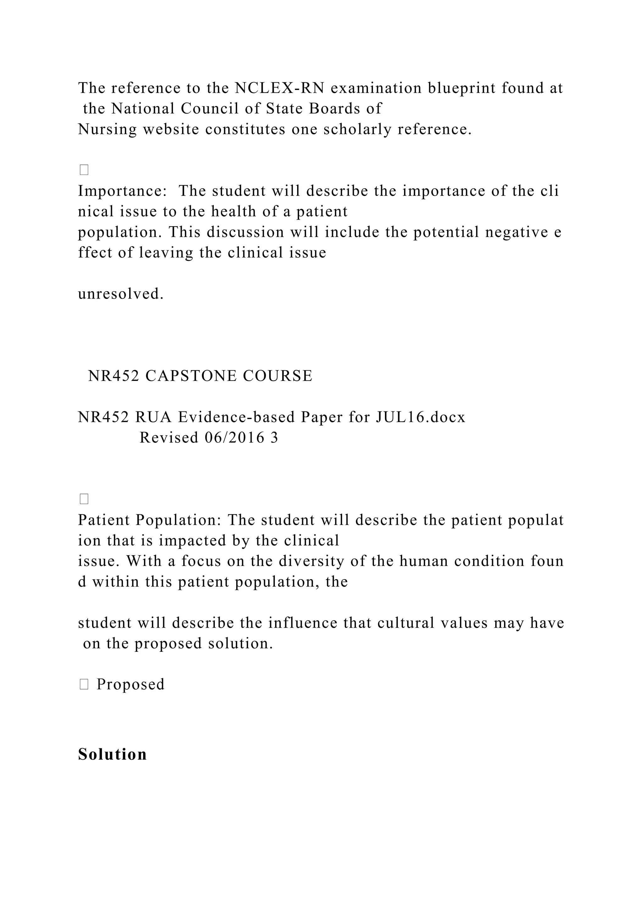 NR452 CAPSTONE COURSE Required Uniform Assignment Cap.docx