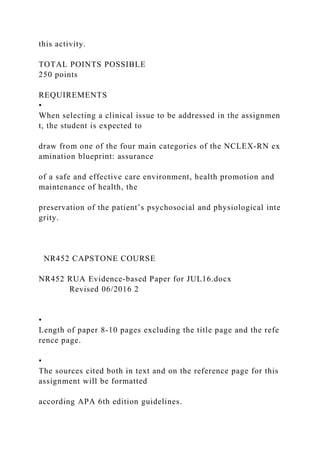 NR452 CAPSTONE COURSE Required Uniform Assignment Cap.docx