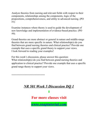 NR 501 Enhance teaching - snaptutorial.com