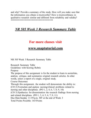 NR 505 EXceptional Education/snaptutorial.COM