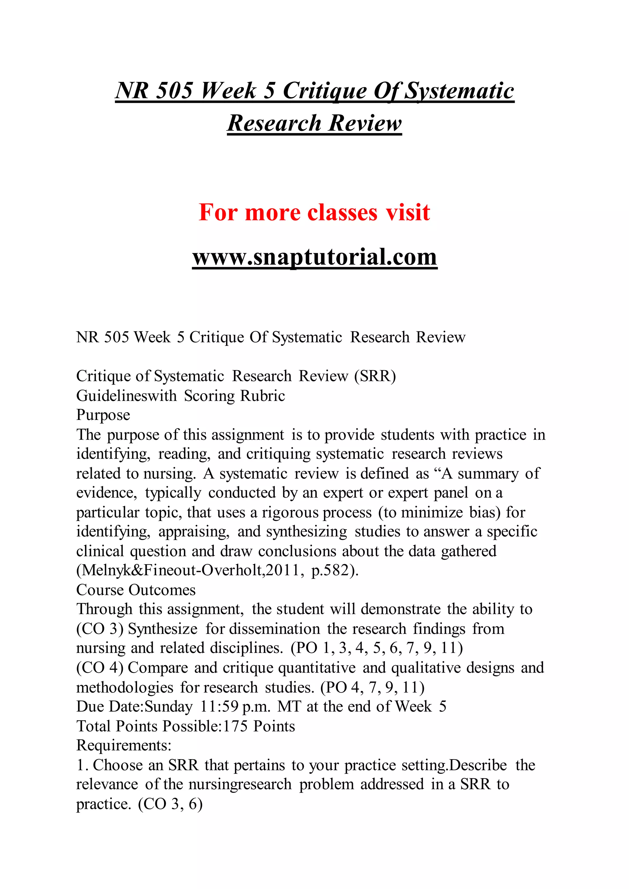 NR 505 Education Organization - snaptutorial.com