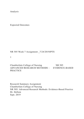 NR505 Advanced Research Methods Evidence-Based Pract.docx | Parenting Babies and Toddlers ...