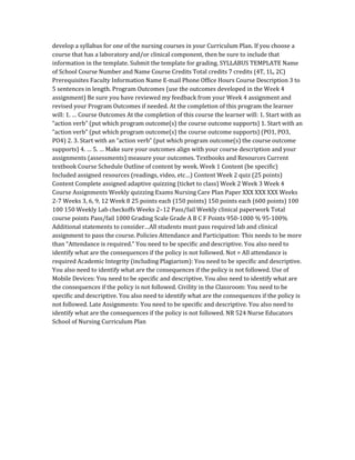 NR 524 Nurse Educators School of Nursing Curriculum Plan.docx