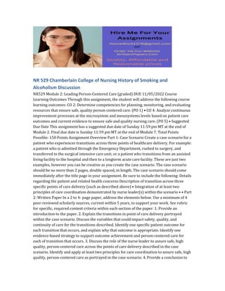 NR 529 Chamberlain College of Nursing History of Smoking and.docx