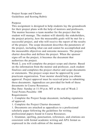 NR631 Concluding Graduate Experience - Scope Project Managemen.docx