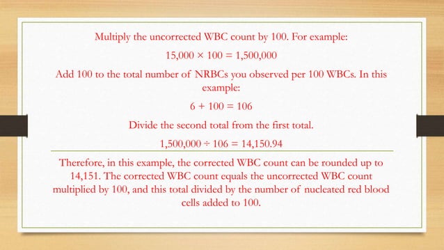 NRBC - Nucleated Red Blood Cells | PPTX | Blood Disorders | Diseases ...
