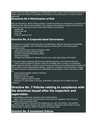 Nrb directives and their compliance | DOCX