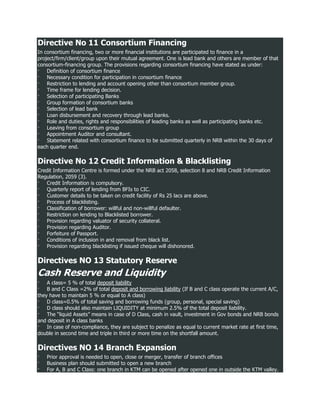Nrb directives and their compliance | DOCX