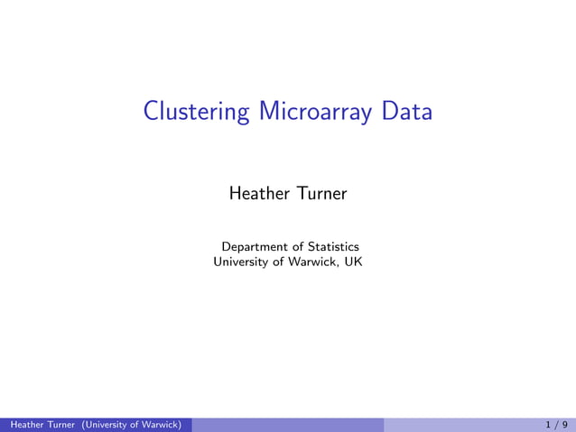 Clustering Microarray Data Ppt