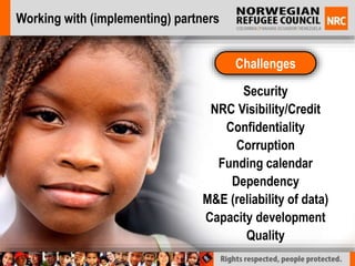 Partnership Models - The case of NRC Colombia | PPTX