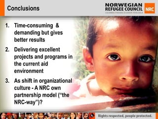 Partnership Models - The case of NRC Colombia | PPTX
