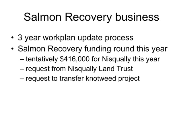 Salmon Recovery Presentation | PPT