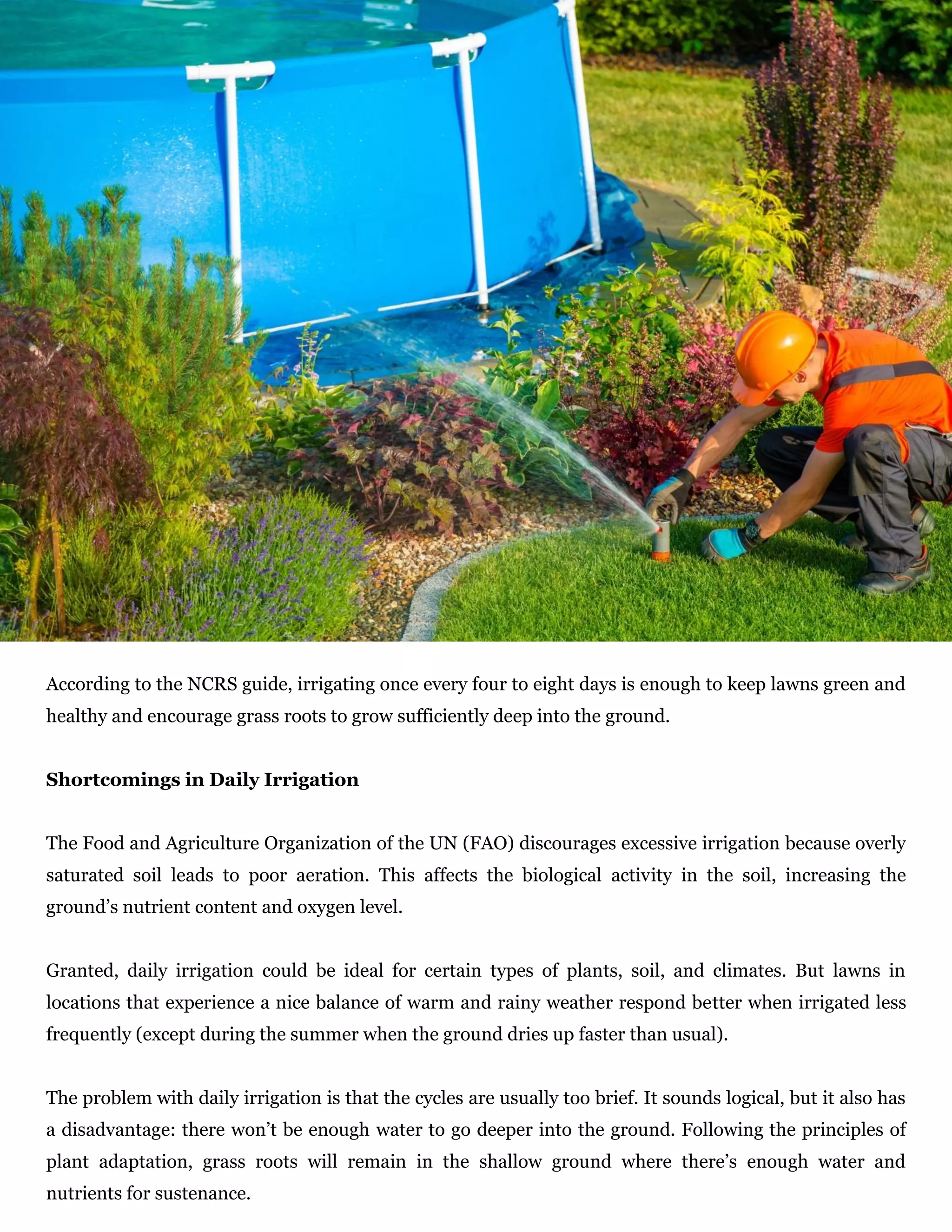 NRCS: Lawn Irrigation Frequency Determines Root Depth | PDF