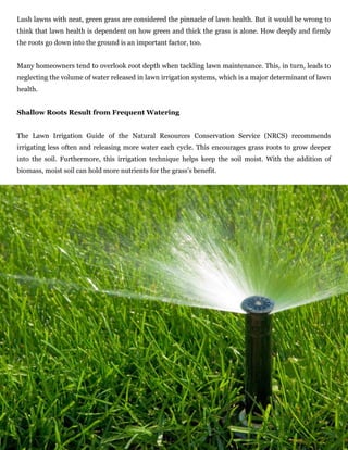 NRCS: Lawn Irrigation Frequency Determines Root Depth | PDF