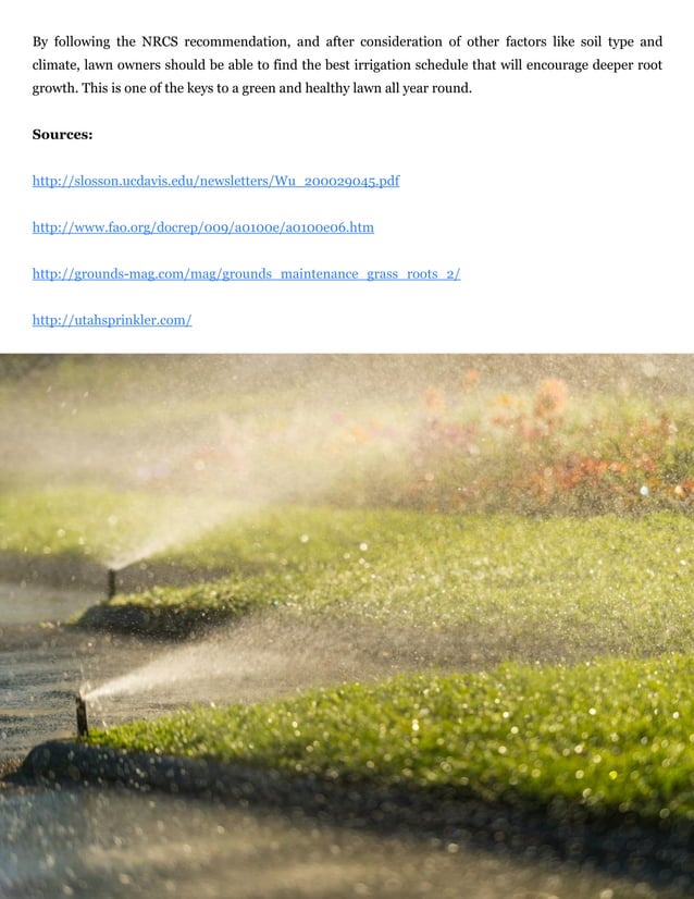 NRCS: Lawn Irrigation Frequency Determines Root Depth | PDF