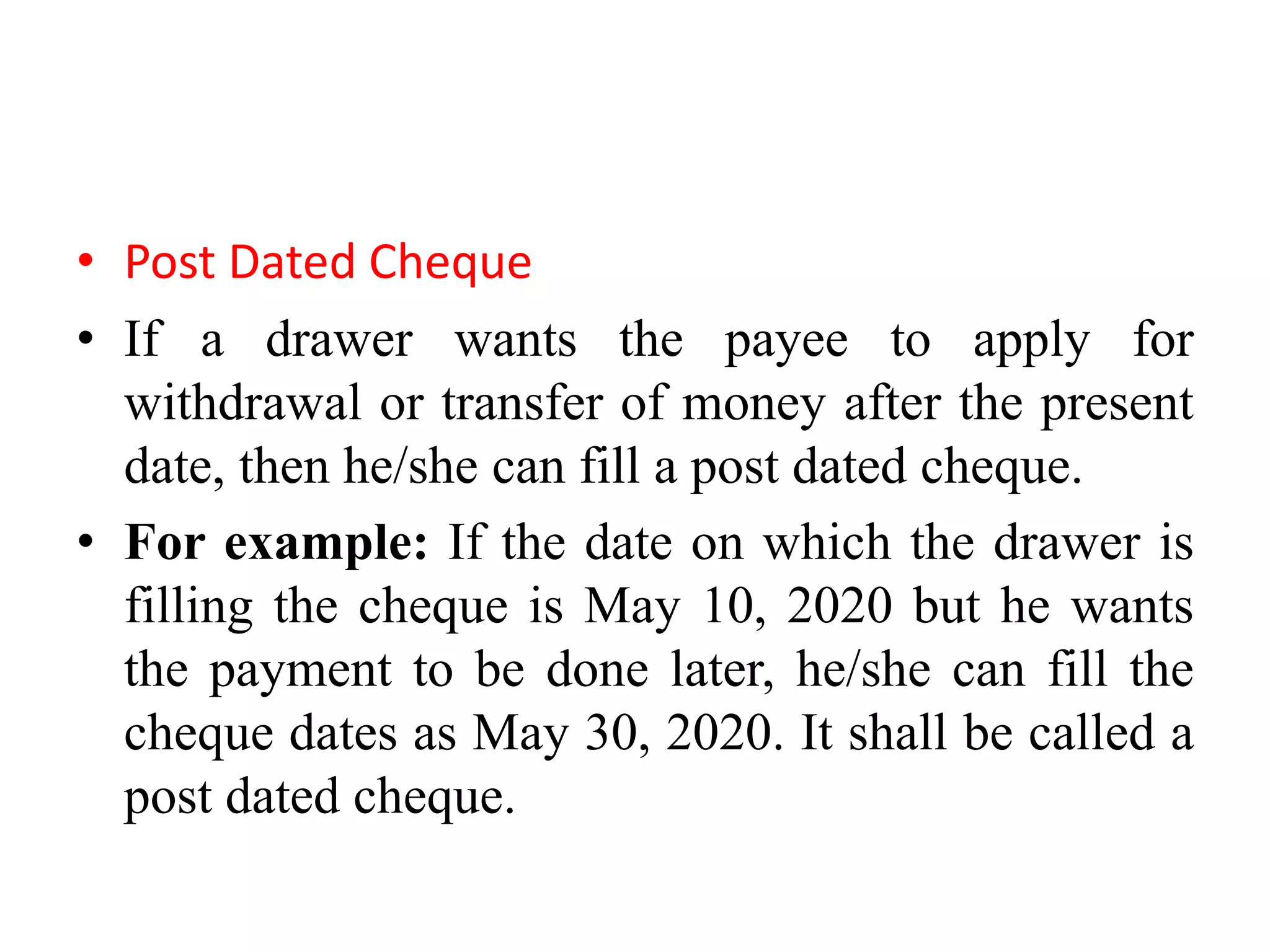 Different Types of Cheque | PPTX