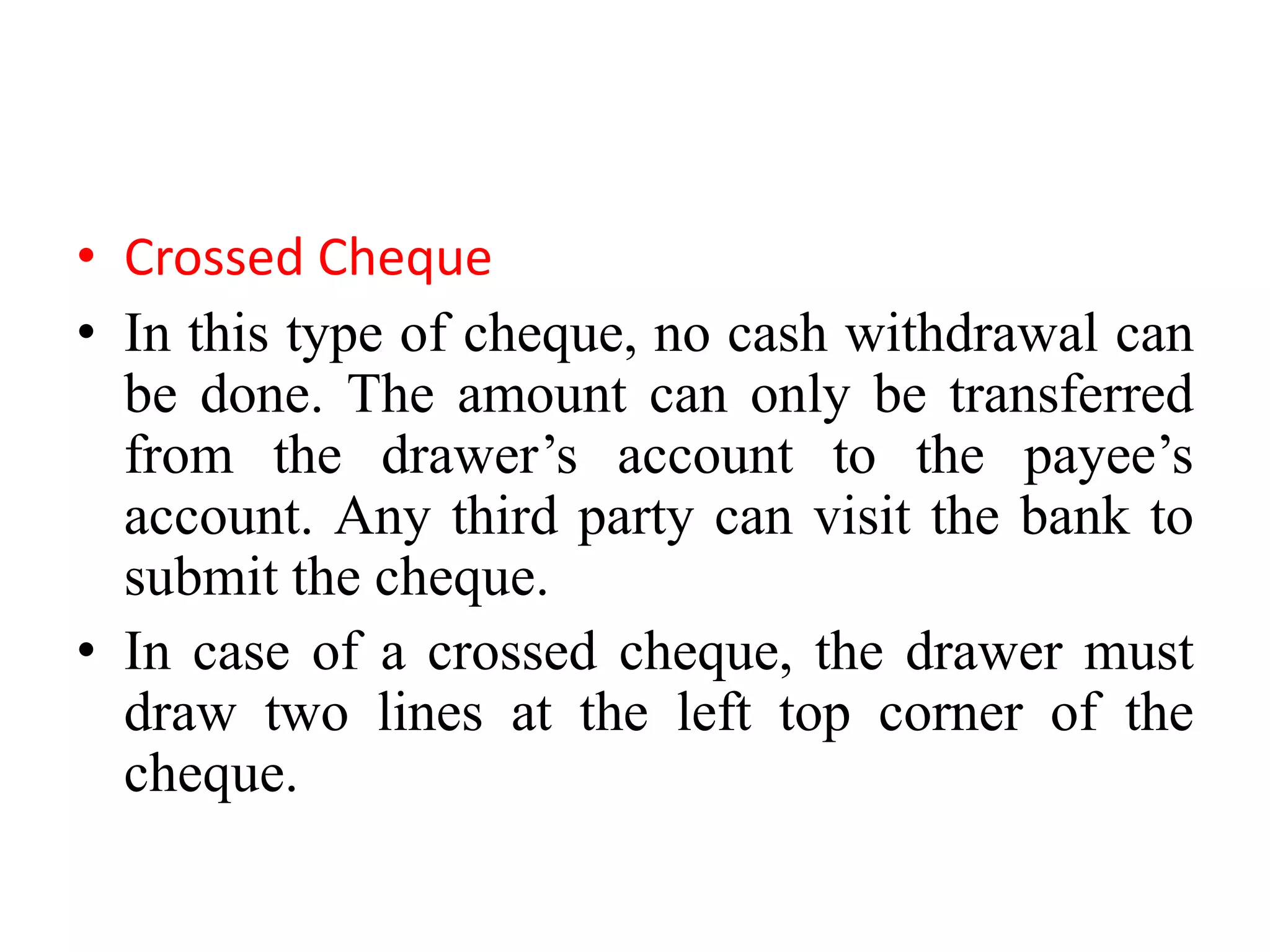 Different Types of Cheque | PPTX