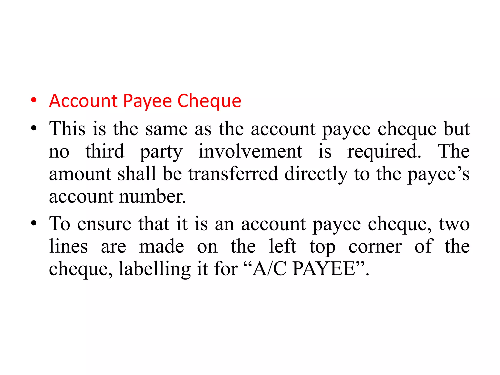 Different Types of Cheque | PPTX