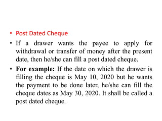 Different Types of Cheque | PPTX
