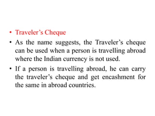 Different Types of Cheque | PPTX