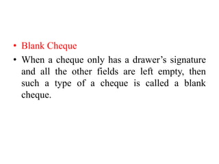 Different Types of Cheque | PPTX
