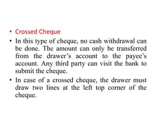 Different Types of Cheque | PPTX