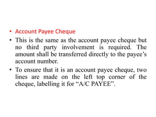 Different Types of Cheque | PPTX