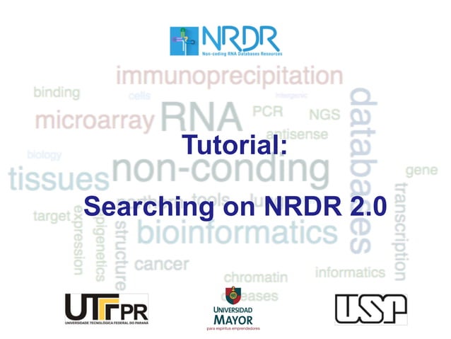 NRDR 2.0 Tutorial - The Non-Coding RNA Databases Resource Tutorial | PPT