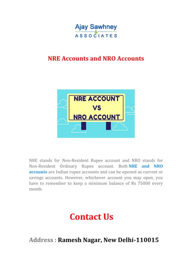 NRE Accounts and NRO Accounts | PDF