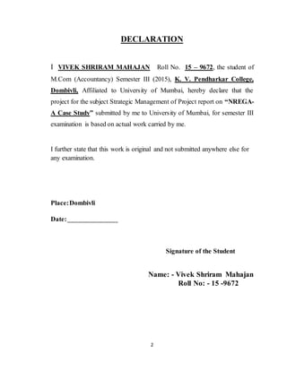 Nrega a case study | DOCX