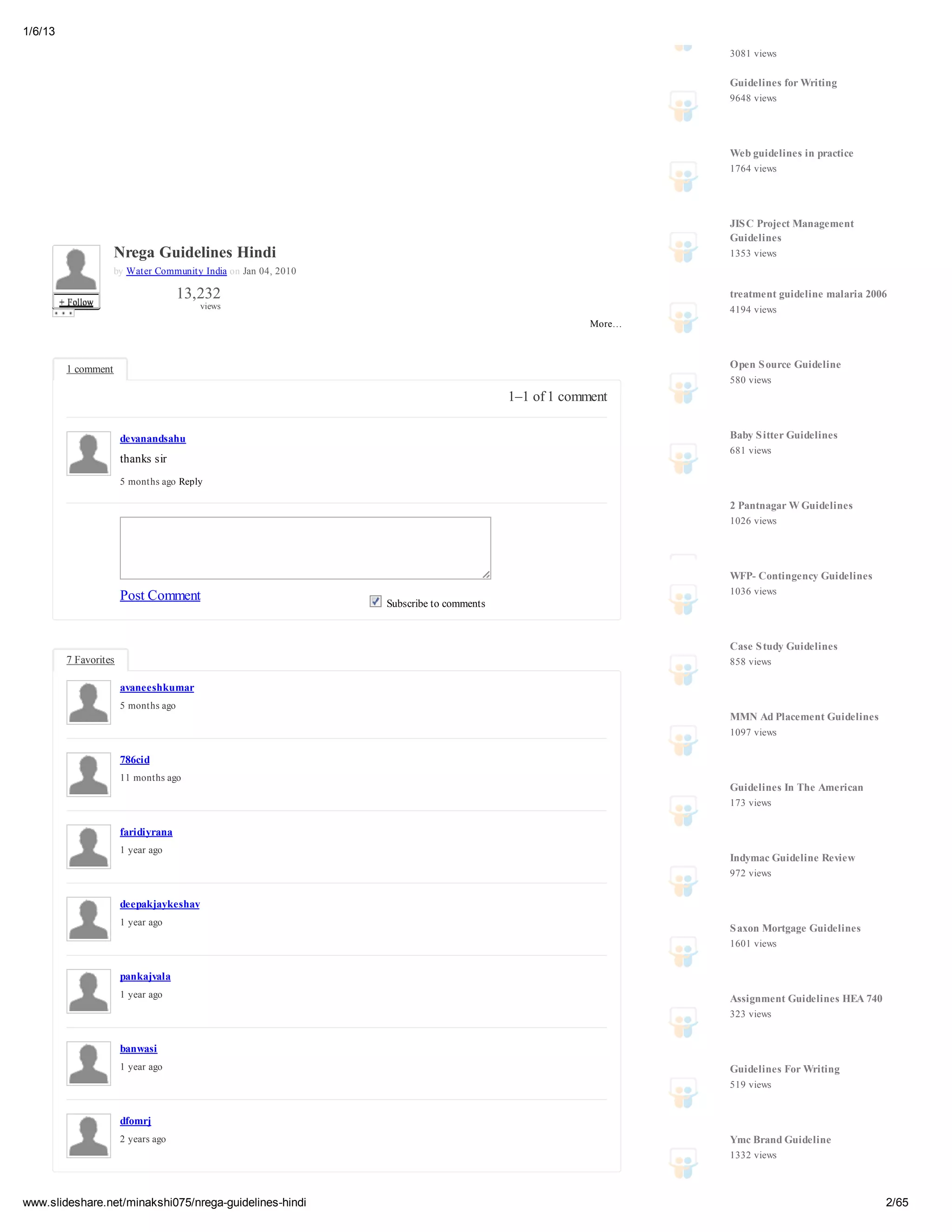 Nrega guidelines hindi | PDF