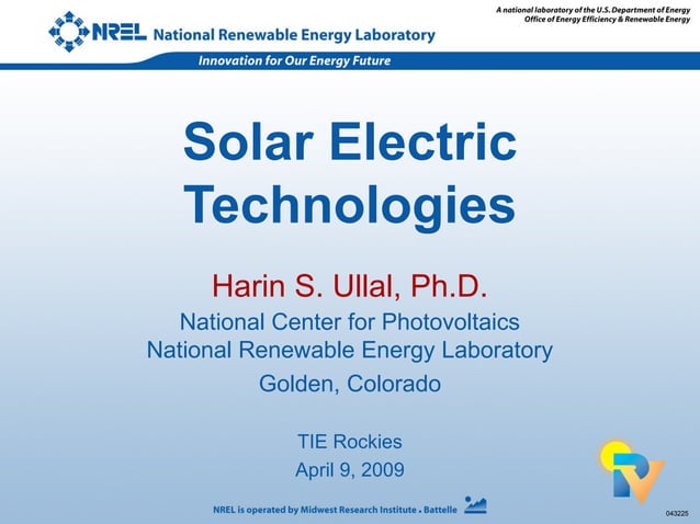 NREL Solar Technology Overview | PPT