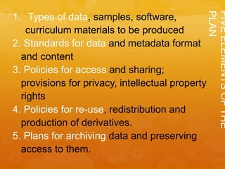 NREM 601/605 Data Management Plans | PPT