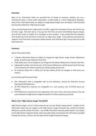 NRE Usage Charging Document v 1.0 | PDF