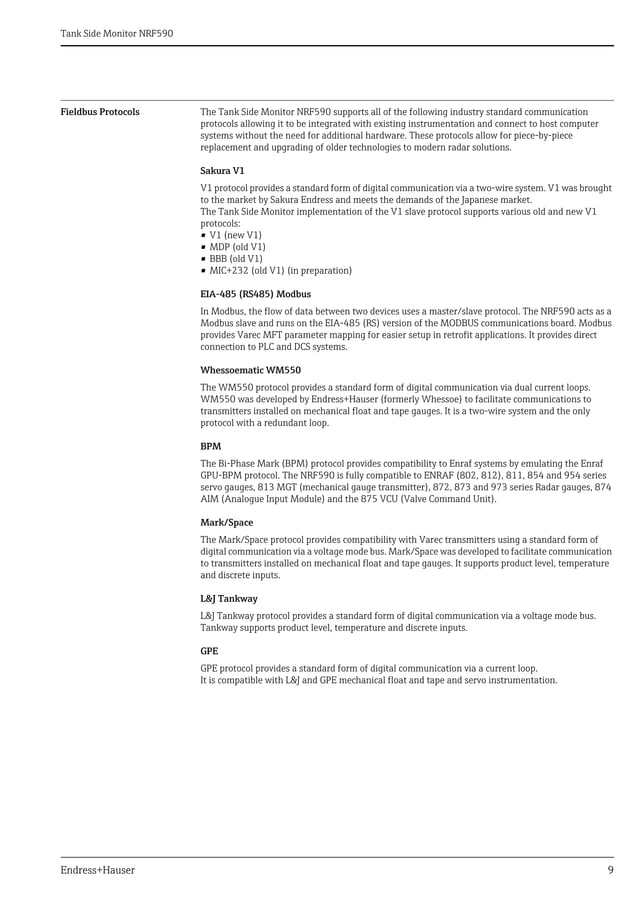 Tank Side Monitor NRF590 Inventory Control Field device for tank sensor ...