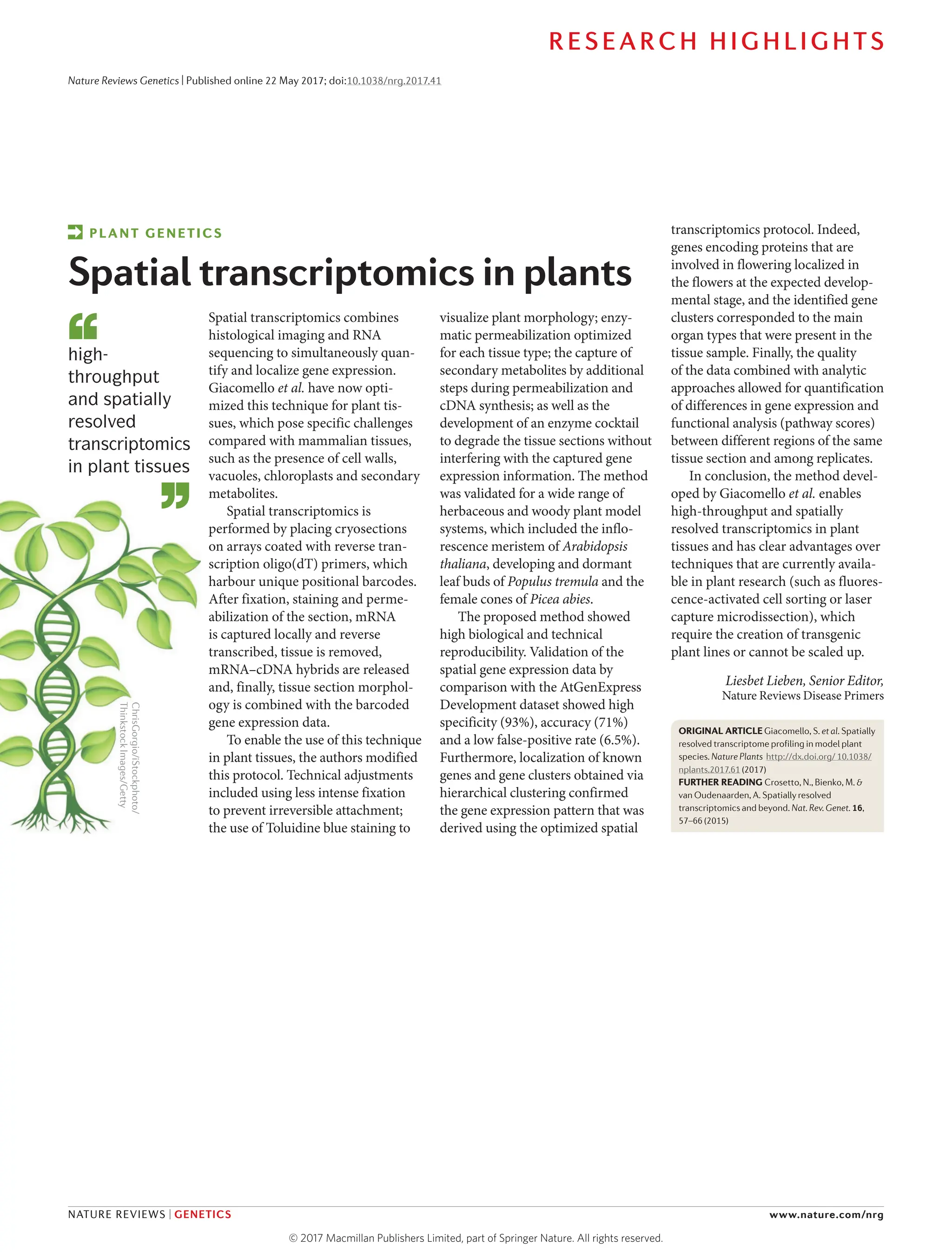 Spatial transcriptomics in Plant (for Agriculture) | PDF