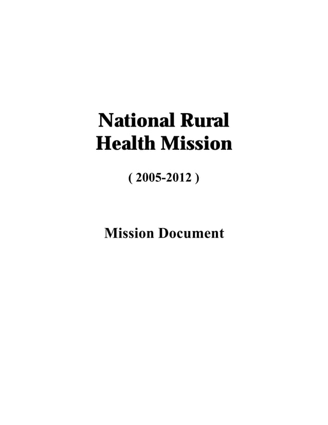 National Rural Health Mission | PDF