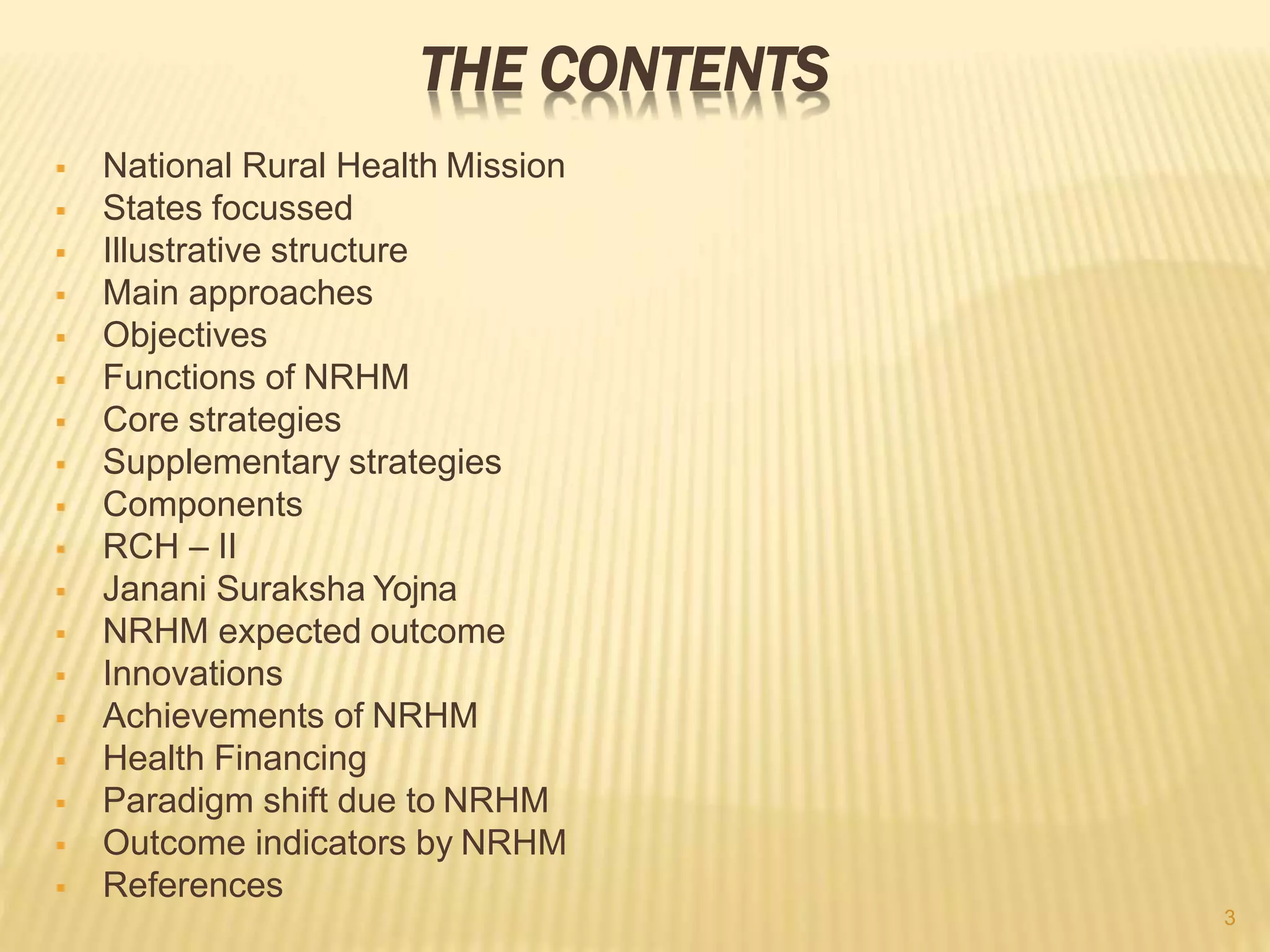 National Rural Health Mission (NRHM) India | PPTX