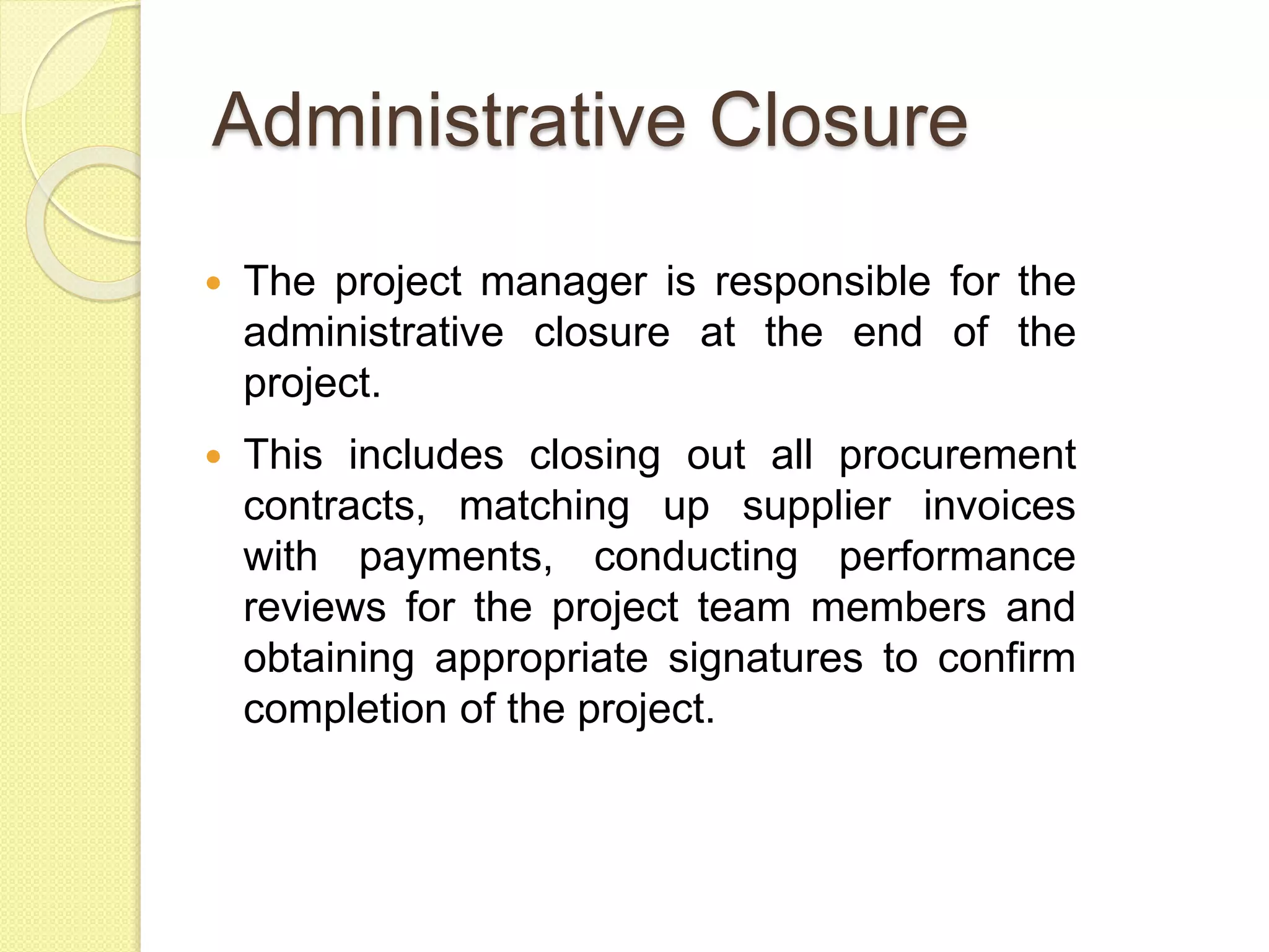 Project termination, reporting and project closure | PPTX
