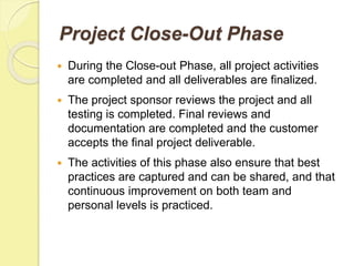 Project termination, reporting and project closure | PPTX