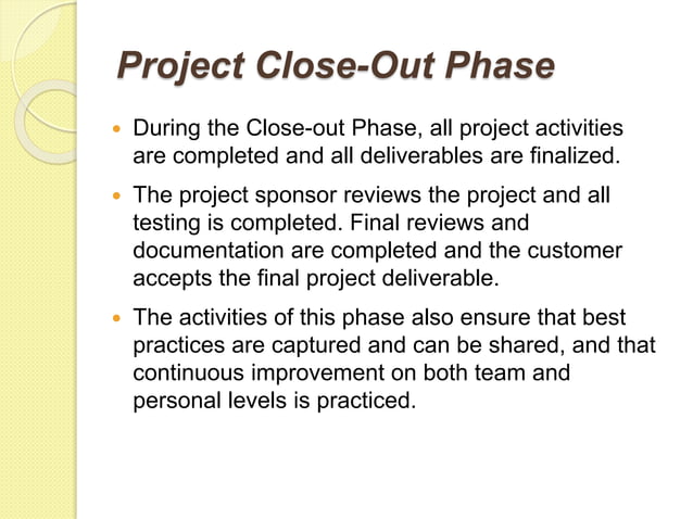 Project termination, reporting and project closure | PPTX
