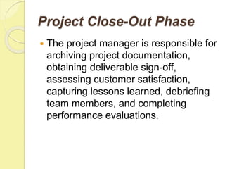Project termination, reporting and project closure | PPTX