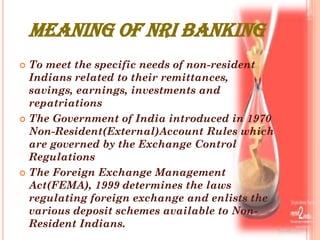 ppt on NRI BANKING | PPTX