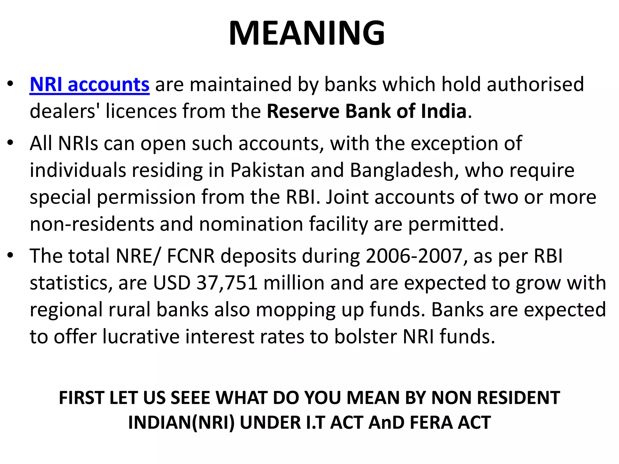 Nri banking ppt | PPTX