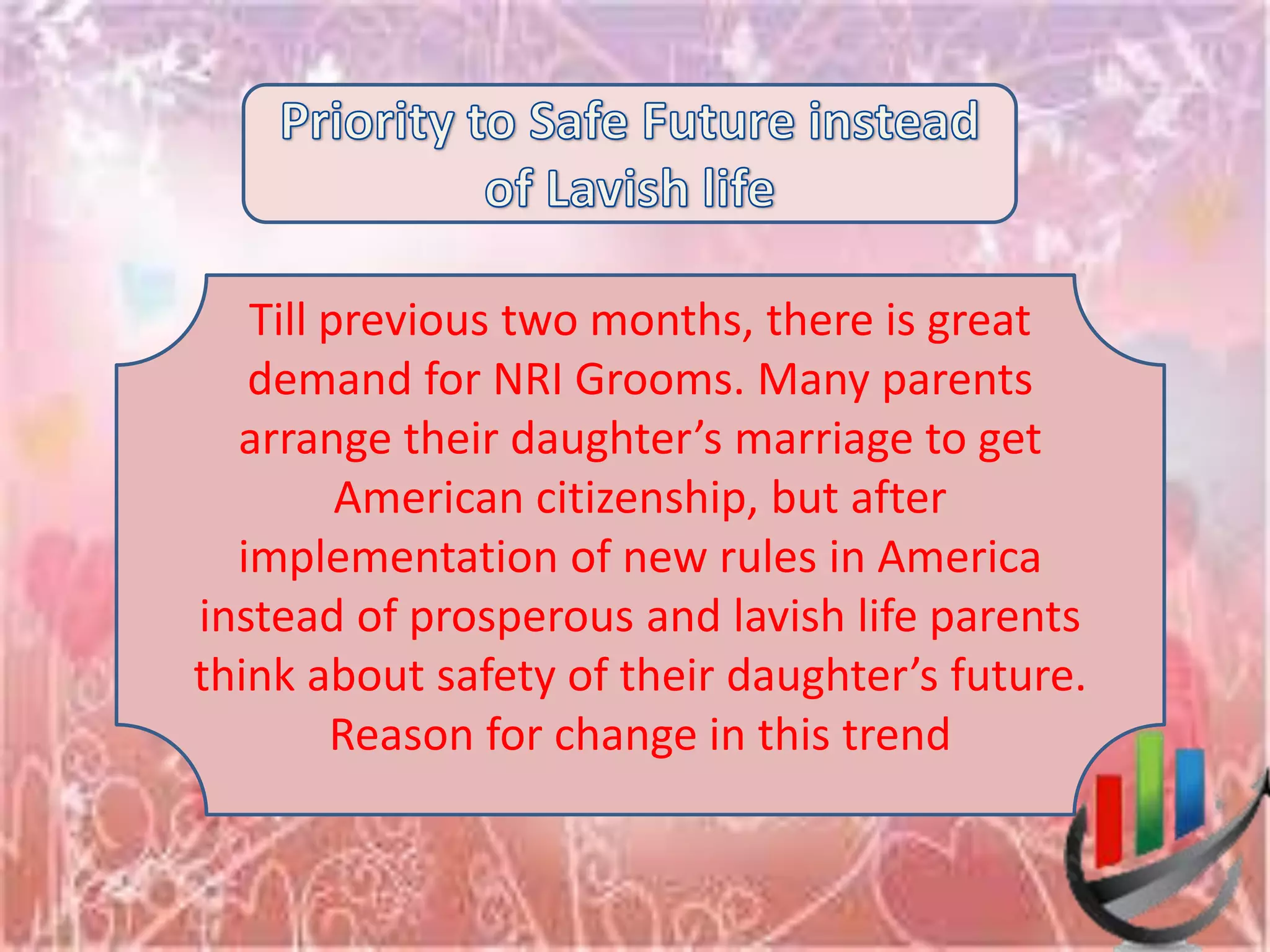 Falling trend in demand for NRI Grooms: Profitaim | PPT