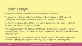 Basics of Solar Energy. | PPTX
