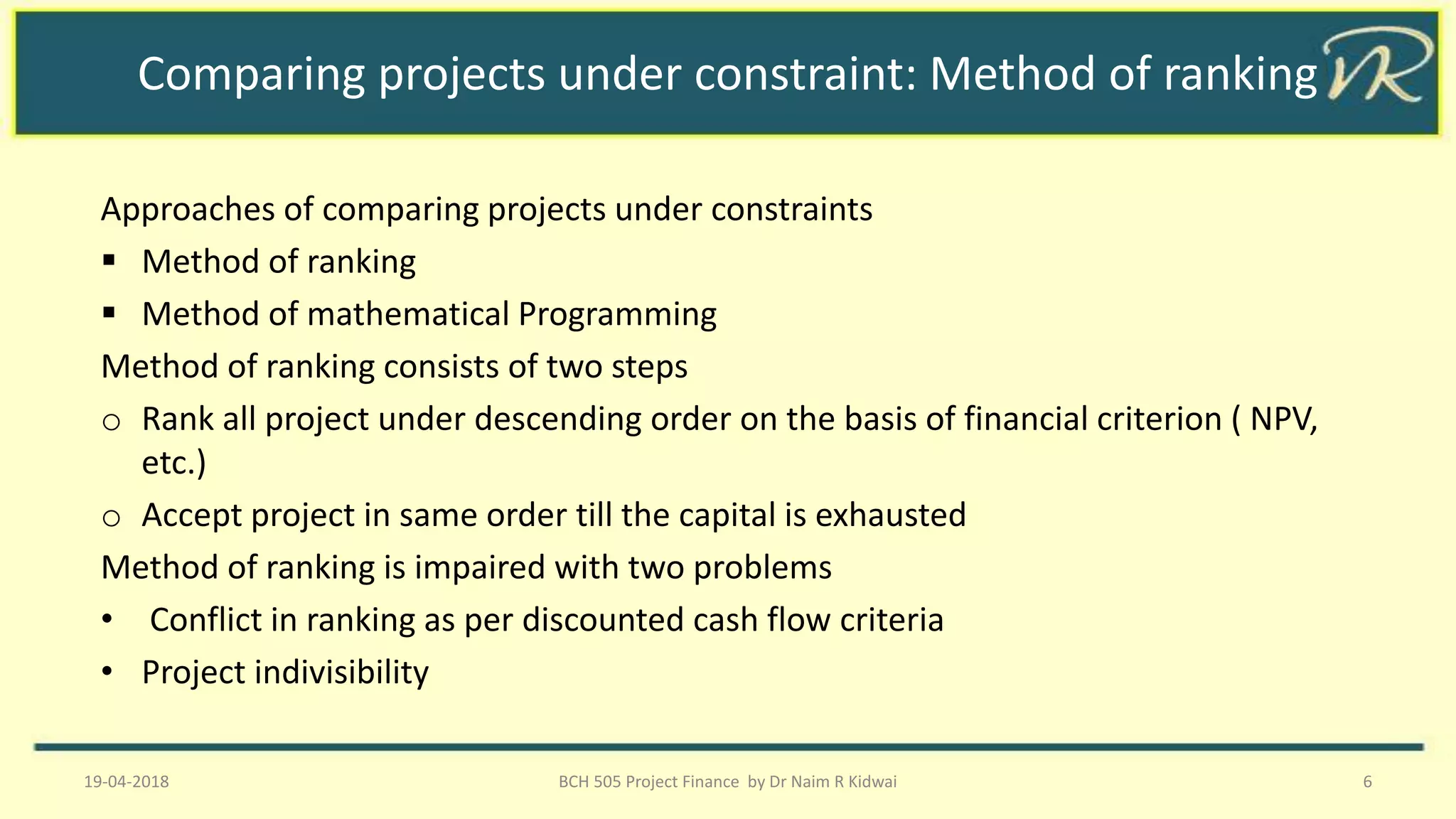 multiple projects and constraints | PDF